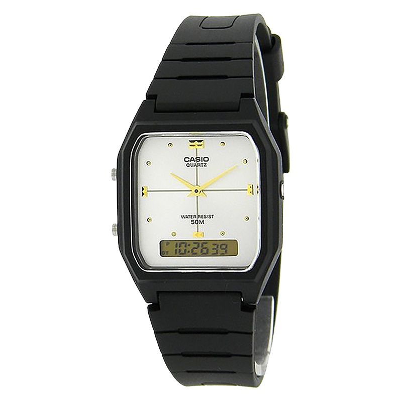 Casio General AW-48HE-7A AW-48HE-7AVDF Digital Analog Dial Black Rubber ...