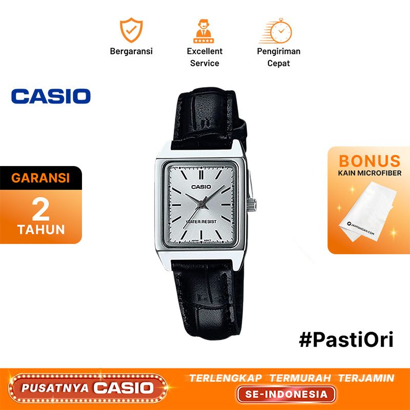 Casio General LTP-V007L-9EUDF Tank Champagne Dial Brown Leather Band ...