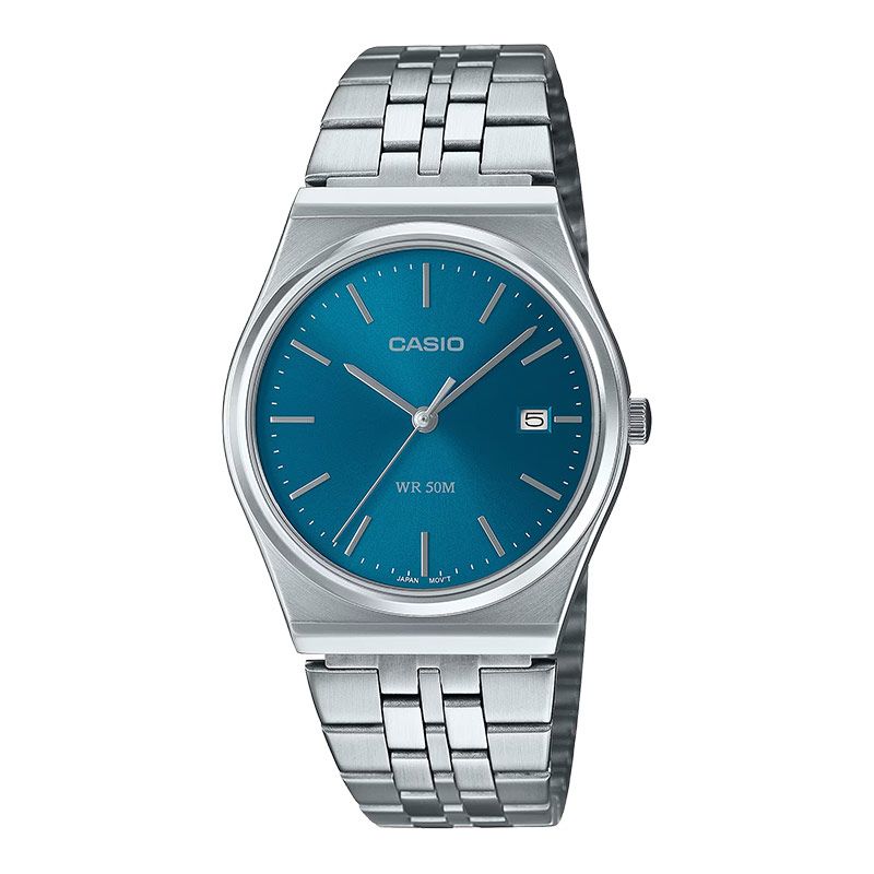 Casio General MTP-B145D-2A2 MTP-B145D-2A2VDF Blue Dial Stainless Steel ...