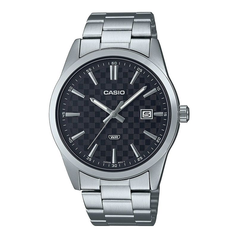 Casio General MTP-VD03D-1AUDF Dress Men Black Dial Stainless Steel Band | JAMTANGAN.COM