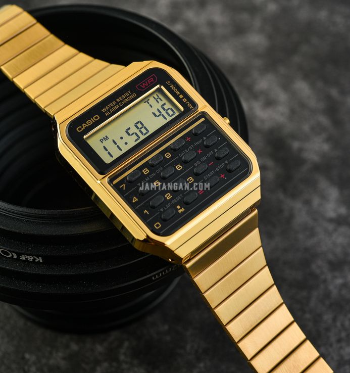 Casio General CA-500WEG-1ADF Vintage Calculator Digital Dial Gold ...