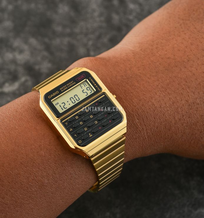 Casio General CA-500WEG-1ADF Vintage Calculator Digital Dial Gold ...