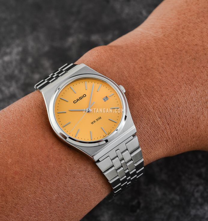 Casio General MTP-B145D-9AVDF Yellow Dial Stainless Steel Band ...