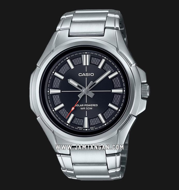 Casio General MTP-RS100D-1AVDF Solar Powered Black Dial Stainless Steel ...