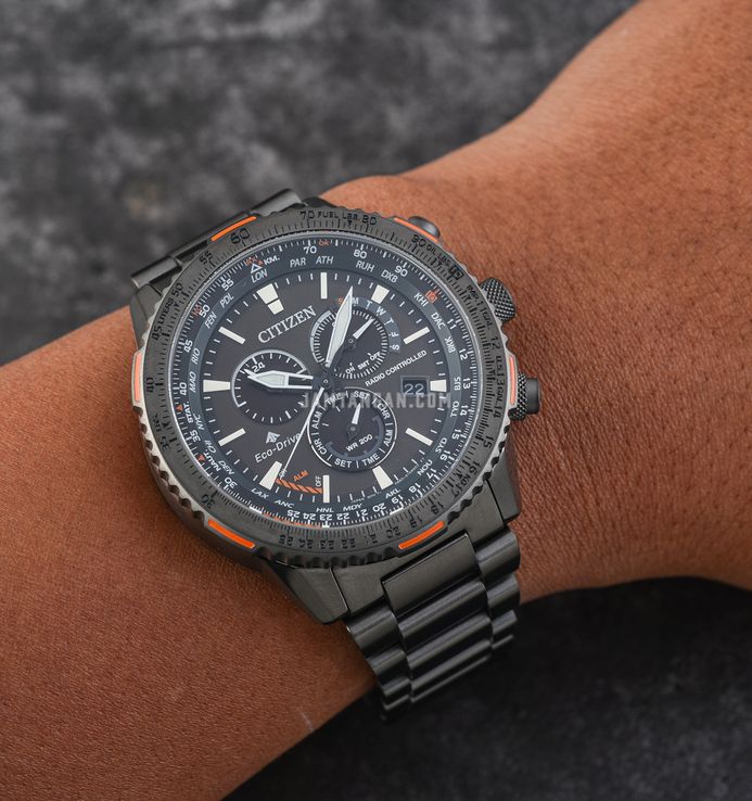Citizen Promaster CB5007-51H Eco-Drive World Timer Men Dark Grey Dial ...