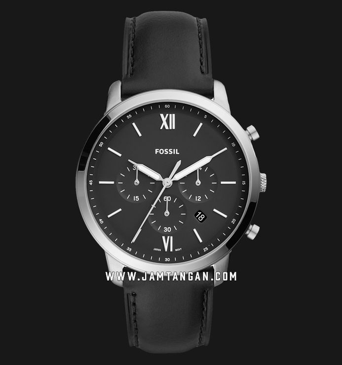 Fossil Neutra FS5452 Chronograph Black Dial Black Leather Strap ...