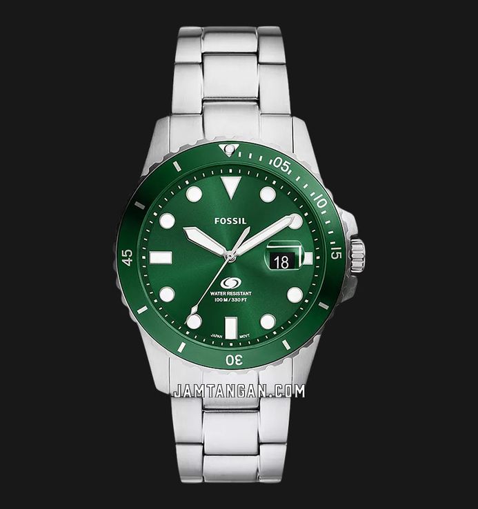Fossil Blue Dive FS6033 Men Green Dial Stainless Steel Strap ...