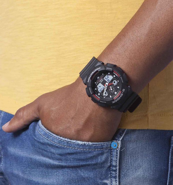 Casio G-Shock G-Classic GA-100-1A4DR Analog-Digital Dial Black Resin ...