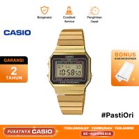 Casio A700WG-9ADF Vintage Ladies Digital Dial Gold Stainless Steel Band ...