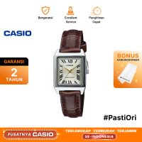 Casio General LTP-V007L-9BUDF Tank Beige Dial Brown Leather Band ...