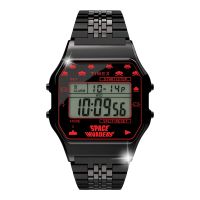 Timex T80 X Space Invaders TW2V30200 Digital Dial Black Stainless Steel ...