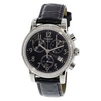 Tissot T050.217.16.052.01 Dressport Chronograph Lady Black Dial Black ...