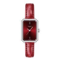 Tissot SRV 30mm T-Classic T160.110.16.423.00 Red Dial Red Leather Strap ...