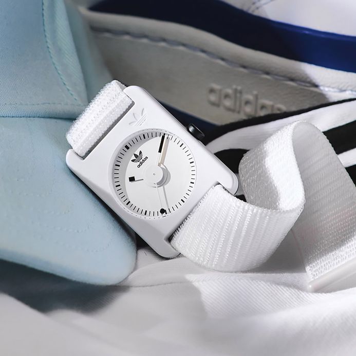 Adidas Retro Pop One AOST22539 White Dial White Nylon Strap | JAMTANGAN.COM
