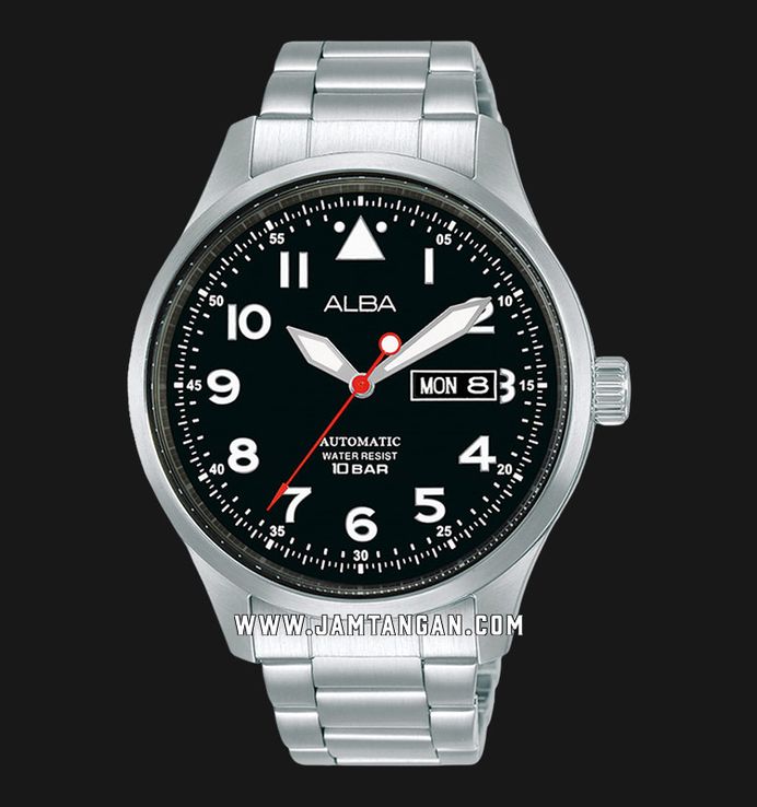 Alba Mechanical AL4205X1 Automatic Men Black Dial Stainless Steel Strap ...