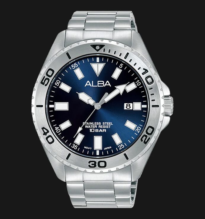 Alba Active AS9Q43X1 Men Blue Dial Stainless Steel Strap | Jamtangan.com