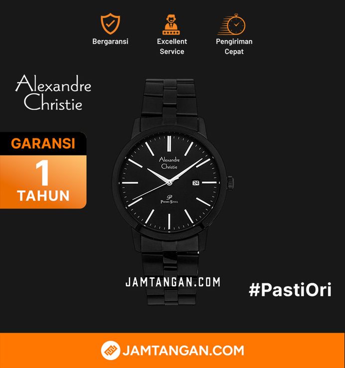 Alexandre Christie Primo Steel AC 1007 MD BIPBA Men Black Dial Black ...