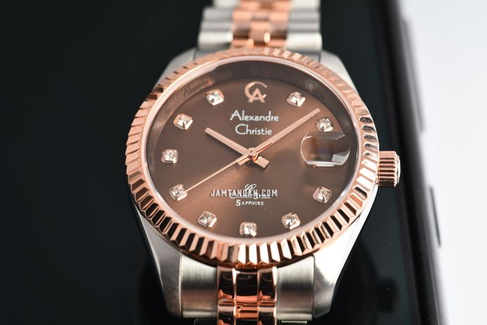Alexandre Christie Classic Steel AC 5013 LD BTRBO Ladies Brown Dial ...