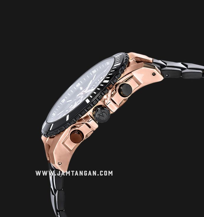 Alexandre Christie AC 6455 MC BBRBA Chronograph Black Dial Stainless ...