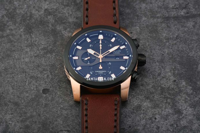 Alexandre Christie Chronograph AC 6562 MC LBRBA Men Black Dial Brown ...