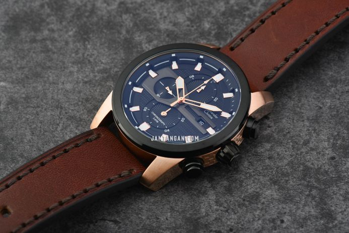 Alexandre Christie Chronograph AC 6562 MC LBRBA Men Black Dial Brown ...