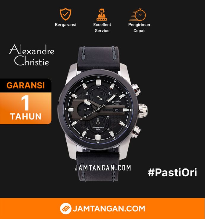 Alexandre Christie Chronograph AC 6562 MC LTBBA Men Black Dial Black ...