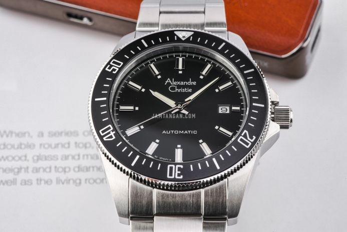 Alexandre Christie AC 6676 MA BSSBA Men Automatic Black Dial Stainless ...
