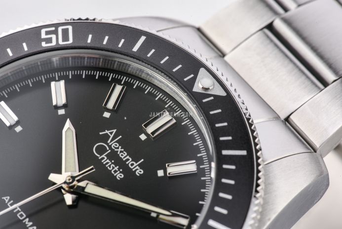 Alexandre Christie AC 6676 MA BSSBA Men Automatic Black Dial Stainless ...