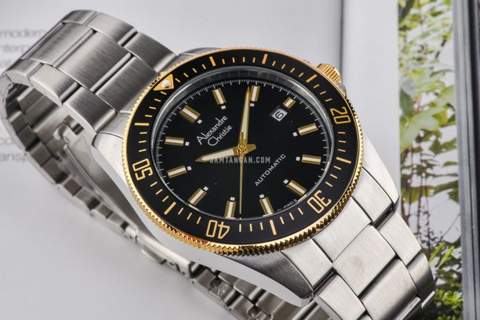Alexandre Christie AC 6676 MA BTGBA Men Automatic Black Dial Stainless ...