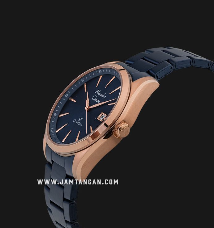Alexandre Christie Classic Steel AC 8658 MD BURBU Men Blue Dial Blue ...