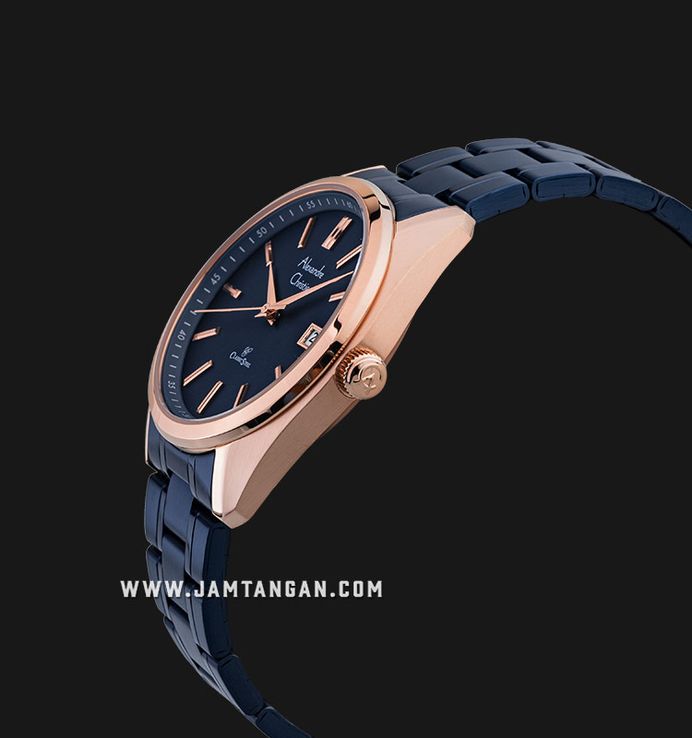 Alexandre Christie Classic Steel AC 8660 MD BURBU Men Blue Dial Blue ...