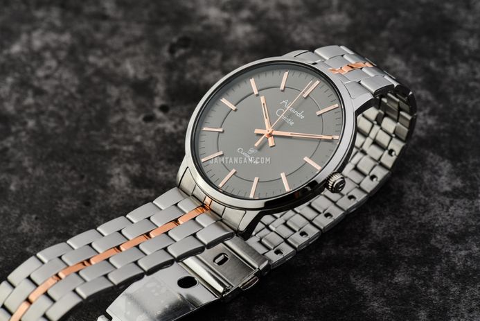 Alexandre Christie Classic Slim AC 8692 MH BTRDGRG Dark Grey Dial Dual ...