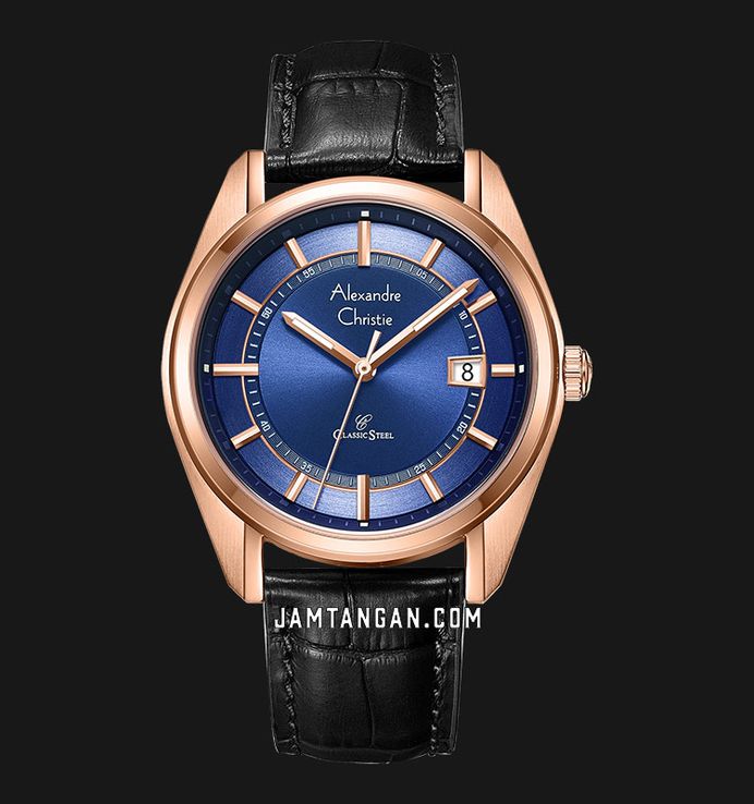 Alexandre Christie Classic Steel AC 8695 MD LRGBU Men Blue Dial Black ...