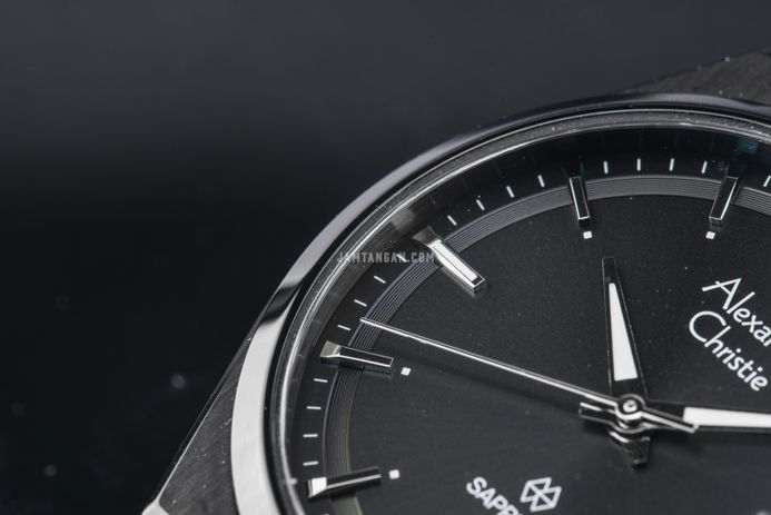 Alexandre Christie AC 8697 MD BIPBA Men Sapphire Black Dial Black ...