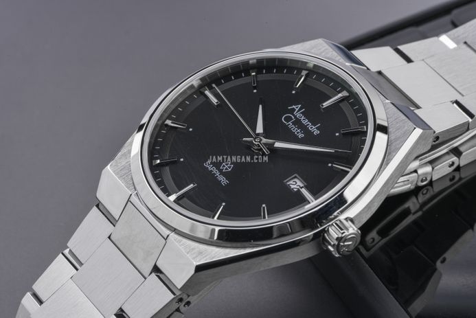 Alexandre Christie AC 8697 MD BSSBA Men Sapphire Black Dial Stainless ...