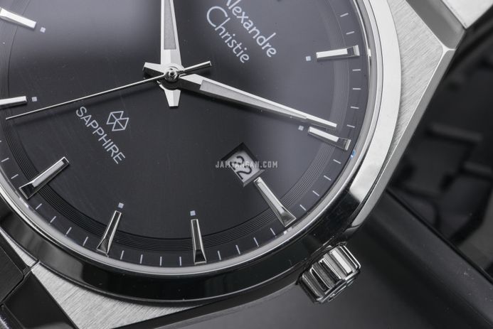 Alexandre Christie AC 8697 MD BSSBA Men Sapphire Black Dial Stainless ...