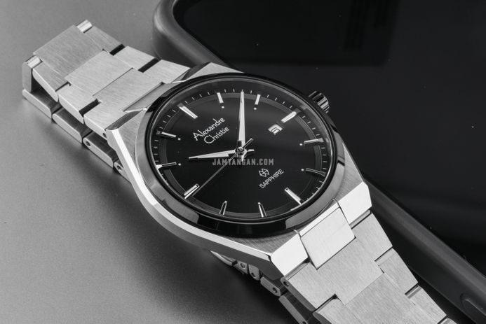 Alexandre Christie AC 8697 MD BTBBA Men Sapphire Black Dial Stainless ...