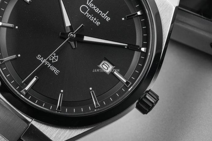 Alexandre Christie AC 8697 MD BTBBA Men Sapphire Black Dial Stainless ...