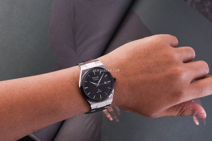 Alexandre Christie AC 8697 MD BTBBA Men Sapphire Black Dial Stainless ...