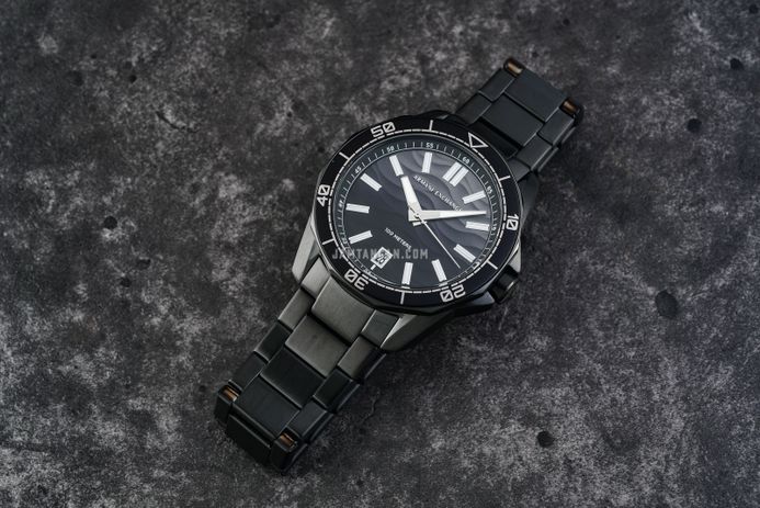 Armani Exchange AX1952 Men Black Wave Inspired Textured Dial Black ...