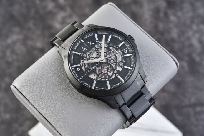 Armani Exchange AX2418 Automatic Men Skeleton Black Dial Black ...