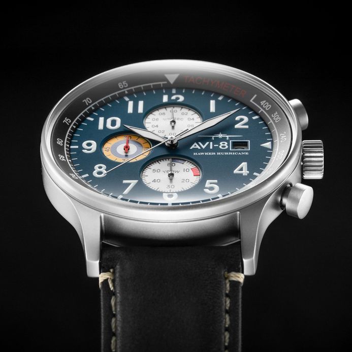 AVI-8 Hawker Hurricane AV-4011-0I Classic Chronograph Midnight Black ...