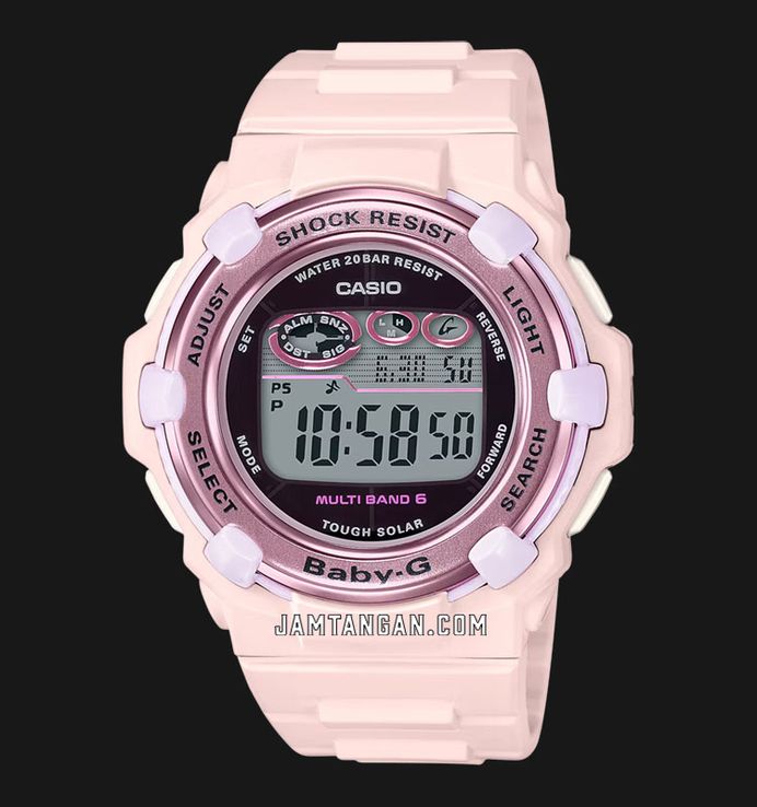 Casio Baby-G BGR-3000UCB-4JF Radio Solar Ladies Digital Dial Pink Resin ...
