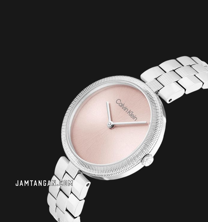 Calvin Klein Minimal 25100015 Ladies Pink Dial Stainless Steel Strap ...