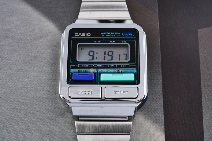 Casio General A120WE-1ADF ’80s-style Digital Dial Stainless Steel Band ...