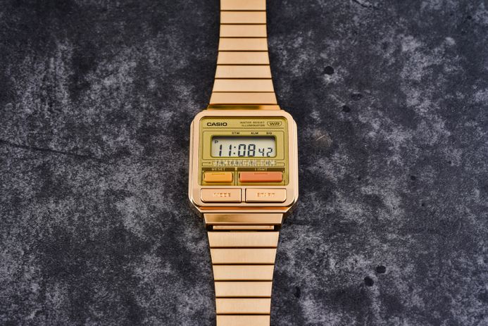 Casio General A120WEG-9ADF ’80s-style Digital Dial Gold Stainless Steel ...