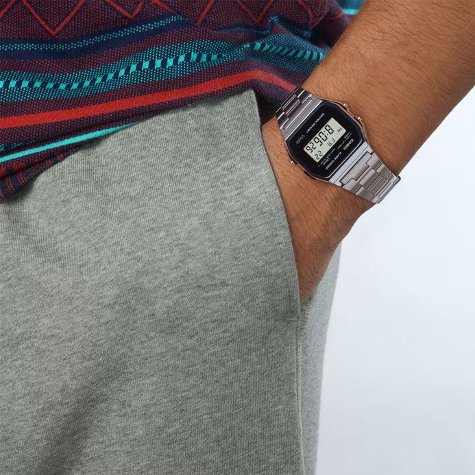 Casio General A158WEA-1EF Vintage Digital Dial Stainless Steel Band ...