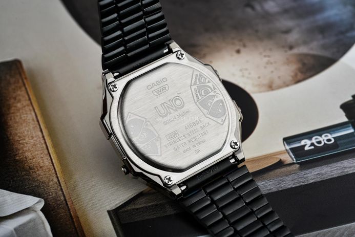 Casio General A168WEUC-1A A168WEUC-1ADR UNO Collaboration Digital Dial Stainless Steel Band ...