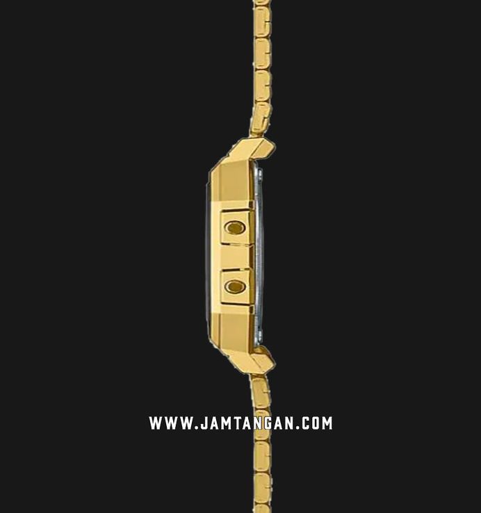 Casio A700WG-9ADF Vintage Ladies Digital Dial Gold Stainless Steel Band ...