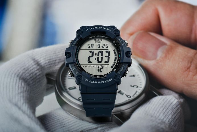 Casio General AE-1500WH-2A AE-1500WH-2AVDF Digital Dial Blue Resin Band ...